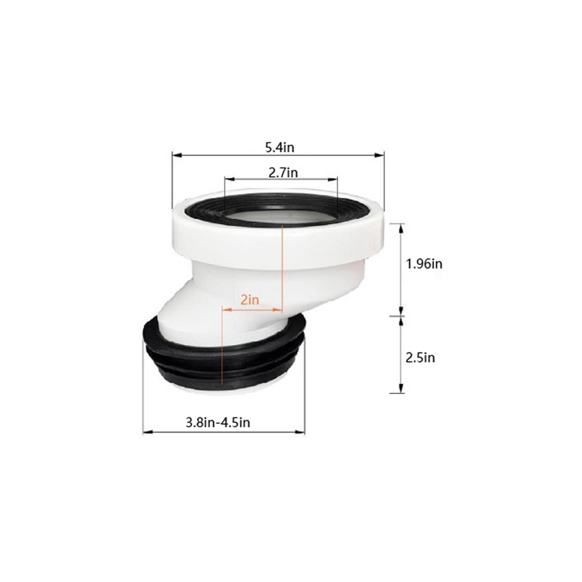 Straight/Offset Toilet Flange Connector PP Toilet Drain Offset Flange ...