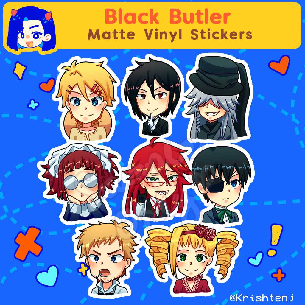 Black Butler Matte Vinyl Stickers : Krishten | Shopee Philippines
