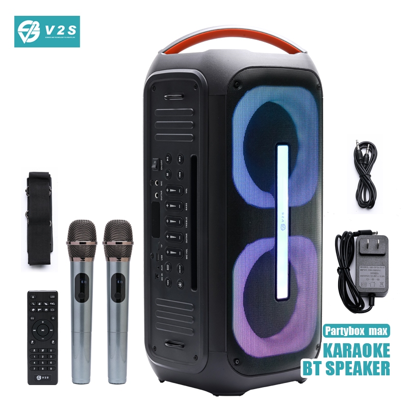 V2S Partybox Max Wireless Bluetooth Karaoke Speaker Powerful Sound ...