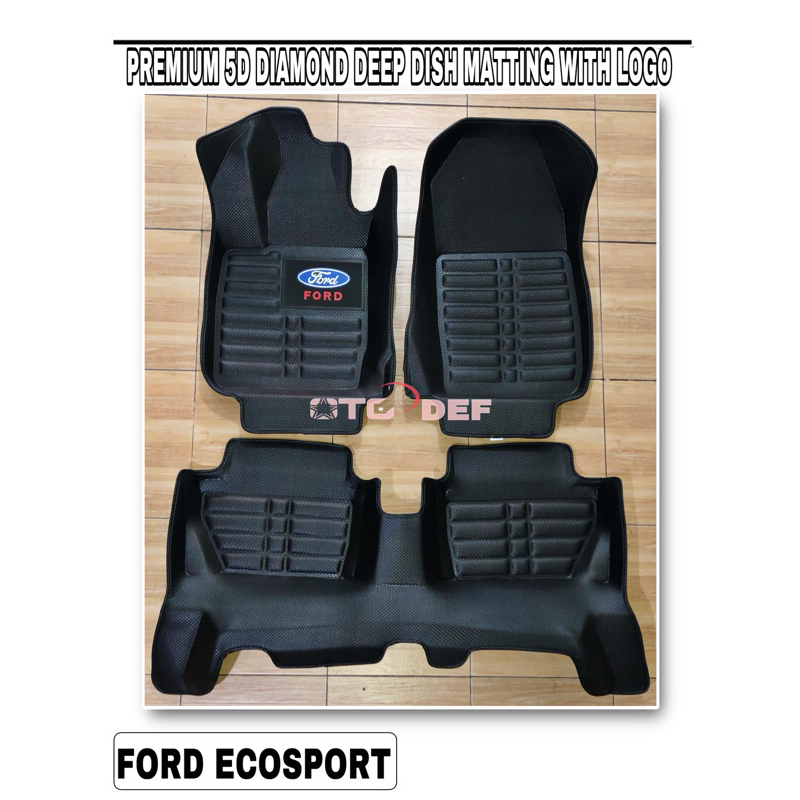 Ford Ecosport 2012 to 2021 premium 5D diamond deep dish matting with ...