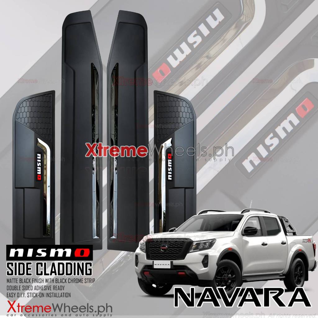 Nissan Navara 2016 to 2026 Side Door Cladding / Moulding Matte Black ...
