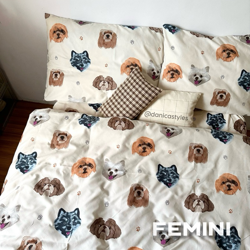 3in1 Cute Dogs & Pets Canadian Cotton Bedsheet set | Shopee Philippines