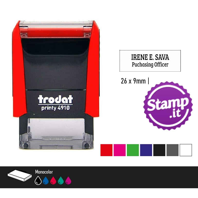 Self-inking Stamp 26mm x 9mm Trodat Printy 4910 | Shopee Philippines