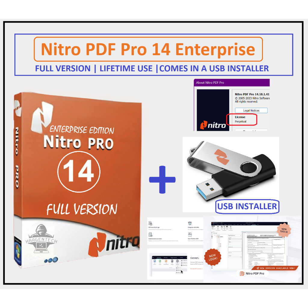 Nitro PDF Pro 14 Enterprise FULL VERSION | LIFETIME USE | NO EXPIRY | COMES IN A USB FLASH DRIVE ...