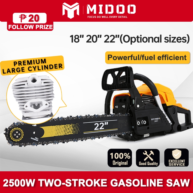 MIDOO Original Gasoline Chainsaw 18/20/22 Inches Portable Chainsaw 52CC ...