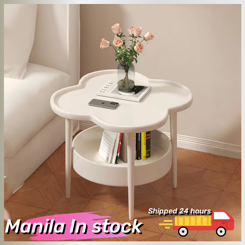 Cream Coffee Tables Furniture Nordic Living Room Sofa Side Double Layer ...