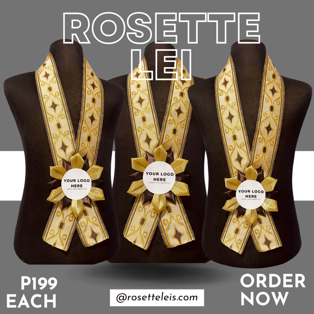 Rosette Lei Garland Gold Edition for VIPs, Guests, or as Welcome Lei | Shopee Philippines