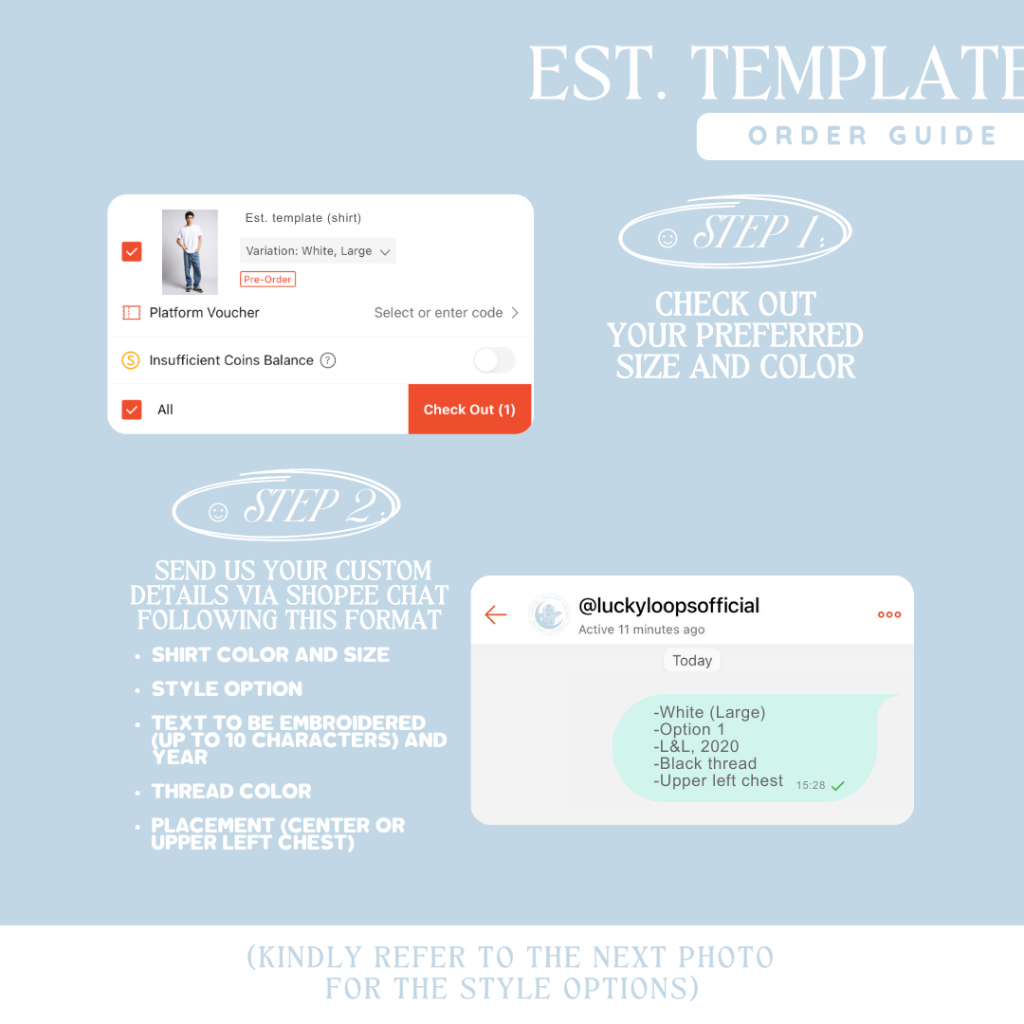 Est. template (shirt) | Shopee Philippines