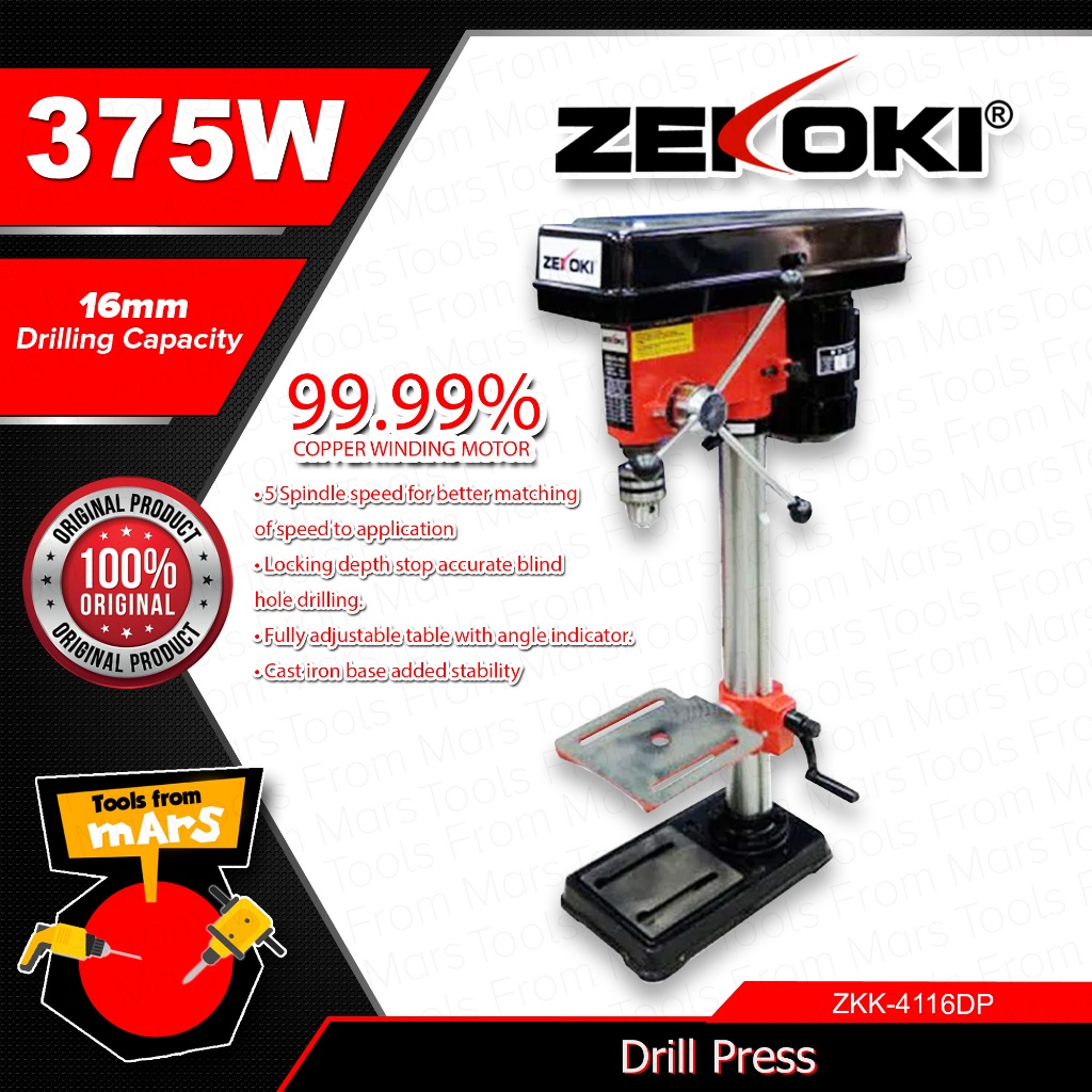 Zekoki 1/2HP 375W 5-Speed Benchtop Drill Press Stand Table Drilling ...