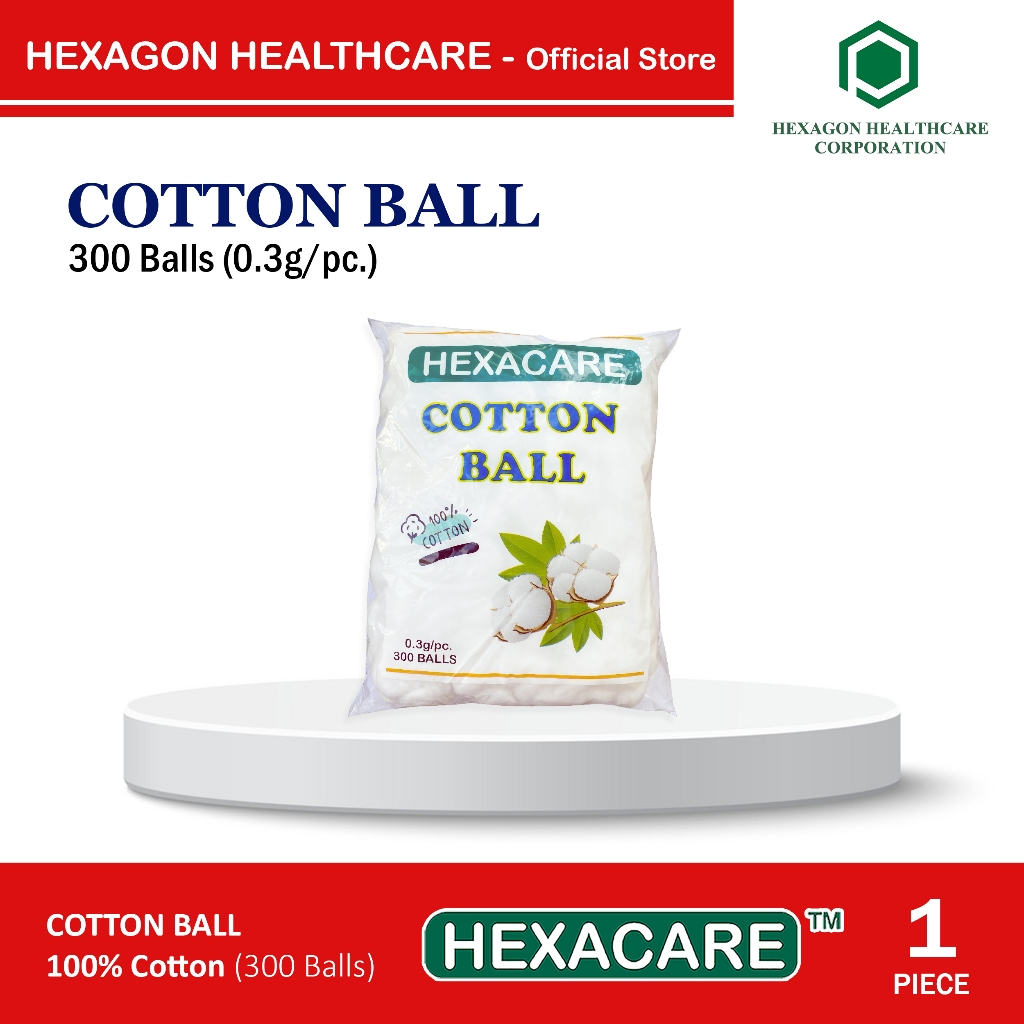 COB004S - Cotton Ball 300 balls (HEXACARE) | Shopee Philippines