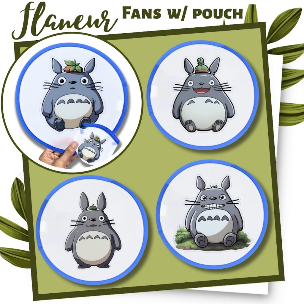 Anime Gray Totoro Aesthetic Souvenir Giveaways Foldable Twist Hand Fan ...