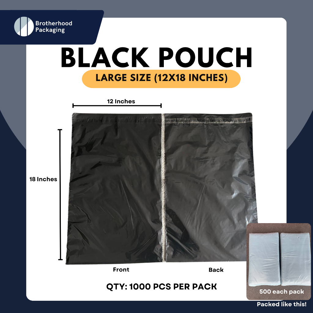 Black Pouch Large Size 500 and 1000pcs (12x18 in) | Shopee Philippines