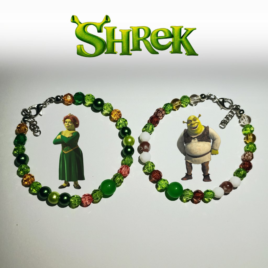 Shrek Inspired Bracelet, Shrek and Fiona Beads Bracelet, Couple ...