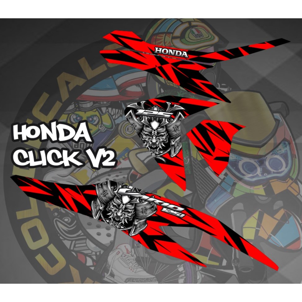 HONDA CLICK V2 SAMURAI DECALS | Shopee Philippines