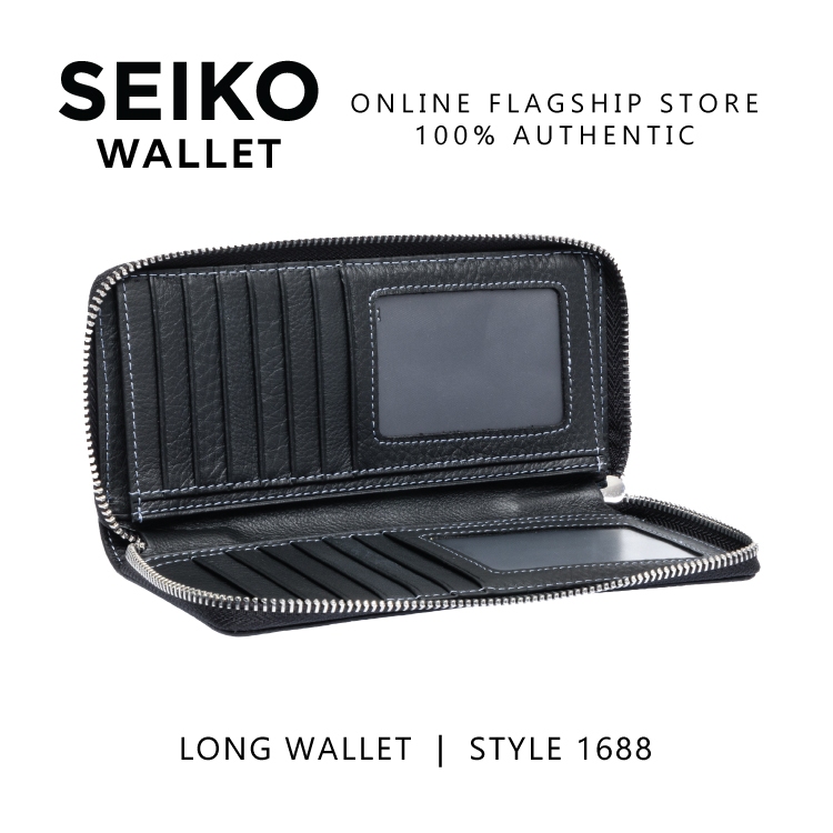 Seiko Wallet Genuine Leather Zippered Wallet Organizer (With RFID ...