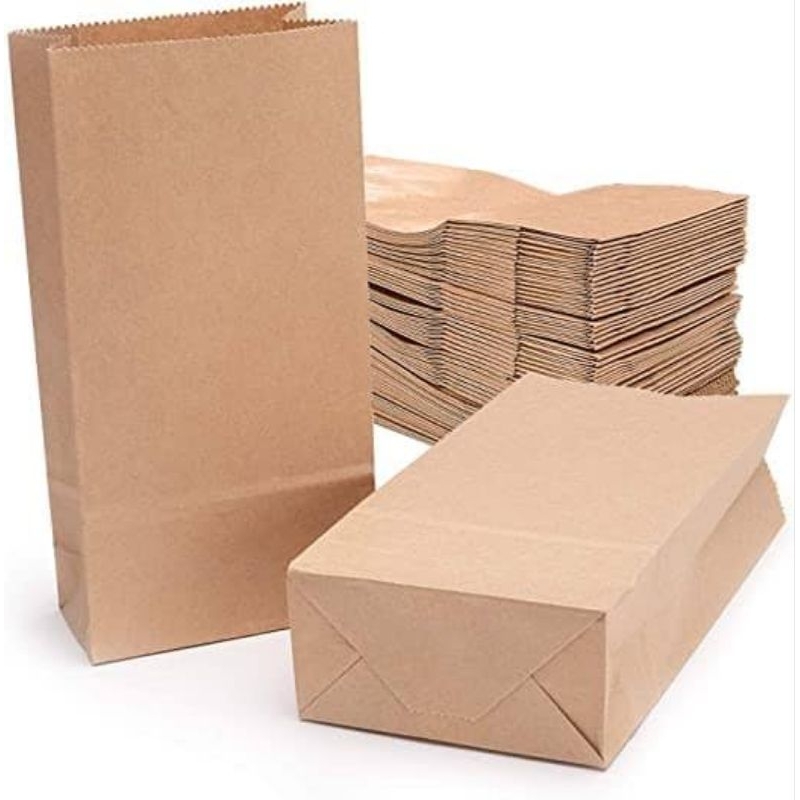 (100 pcs) Supot Brown paperbag , take out bag , grocery bag | Shopee ...