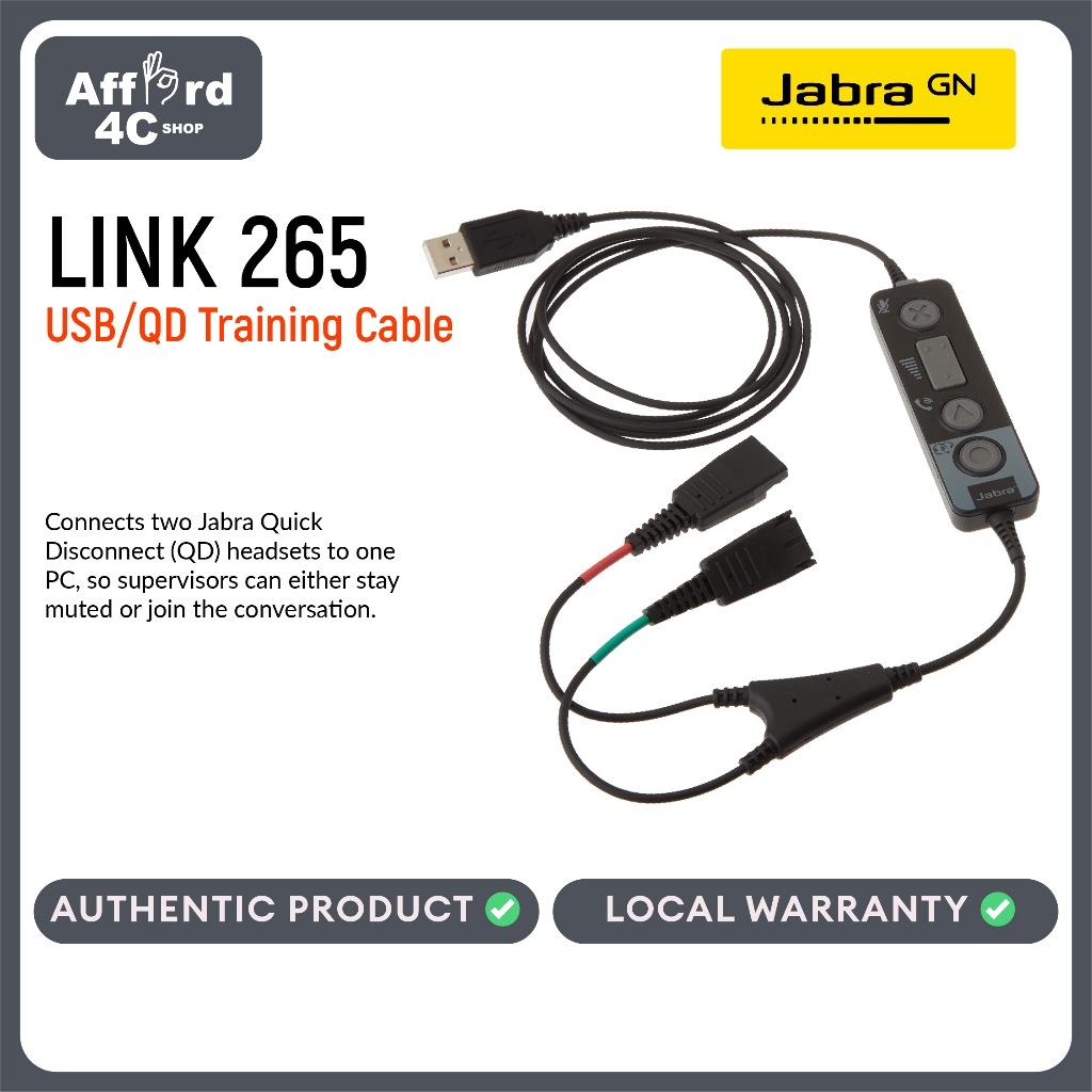 Jabra Link 265 USB/QD Training Cable | Shopee Philippines
