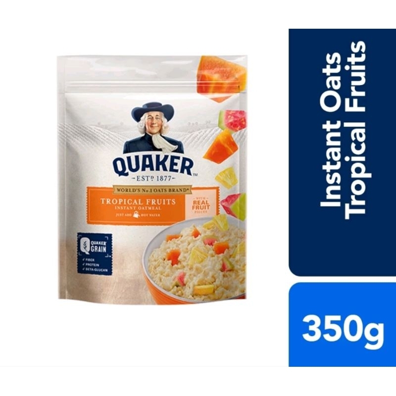 Quaker Instant Oatmeal Cereal Fruit & Nut/Tropical Fruit 350g (PRICE ...