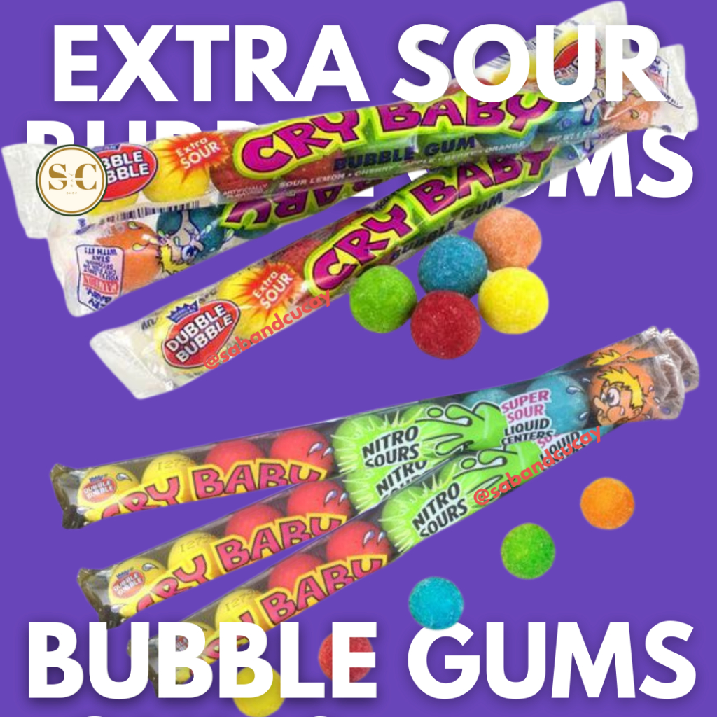Cry Baby Nitro Sours Extra Sour Bubble Gum 9-Ball TUBE | Shopee Philippines