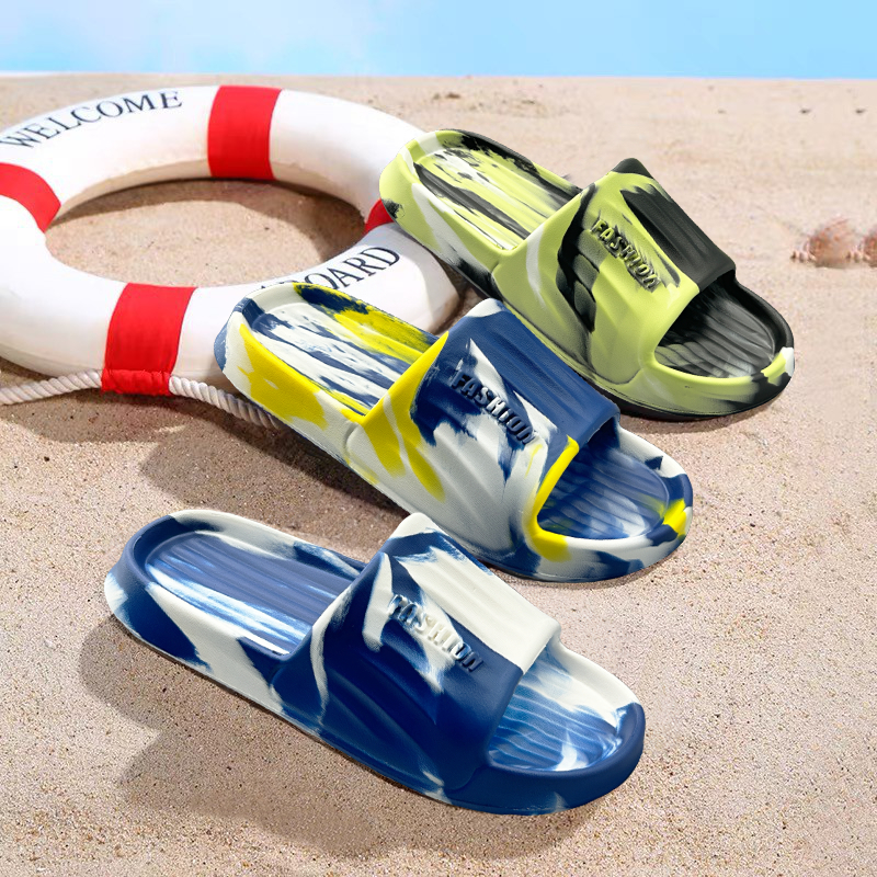 men's beach walk slippers slides thick sole tsinelas for men and women ...