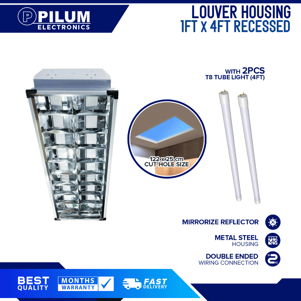 PILUM T8 Louver Housing High Quality with or without LED Tube Light ...