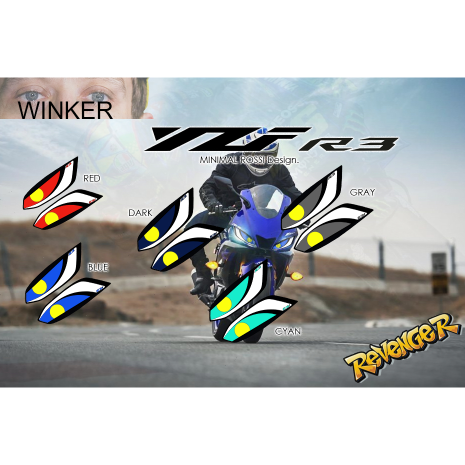 Yamaha R3 Wnker Decal Sticker Semi-Transparent with different Color ...