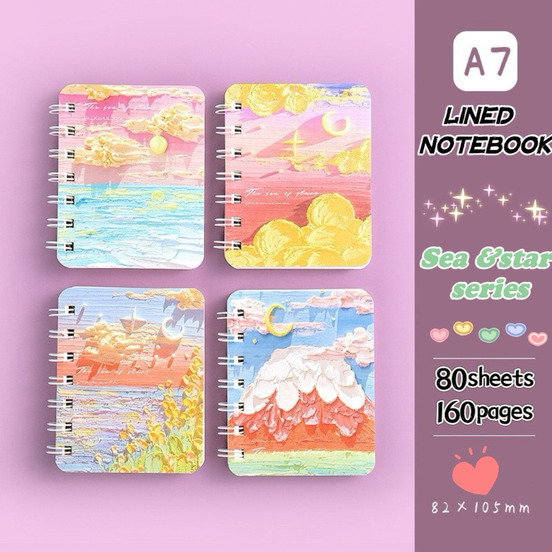 A7 Notebook Lined 1Pcs A7 Cute Mini Spiral Notebook Cartoon Diary ...