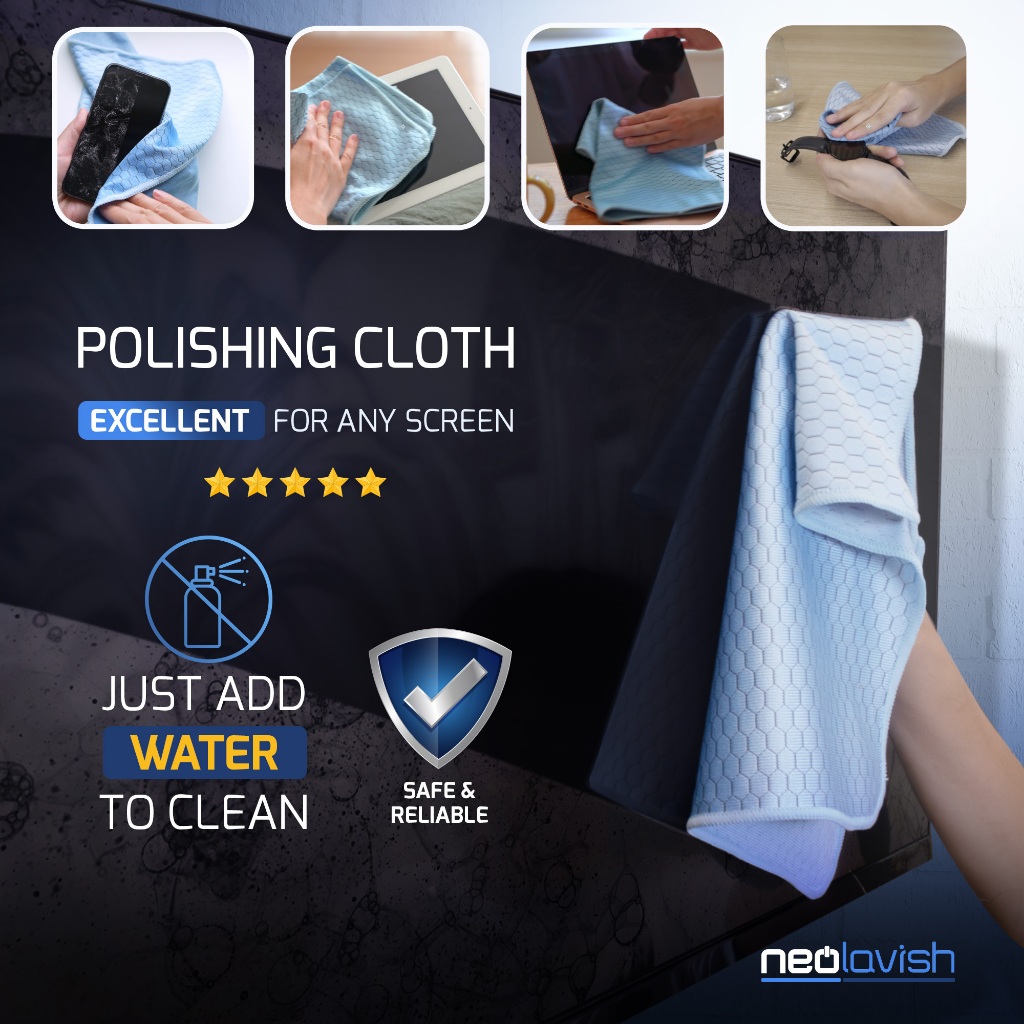 NEOLAVISH Premium Polishing Cloth Microfiber Screen Cleaner TV Laptop ...