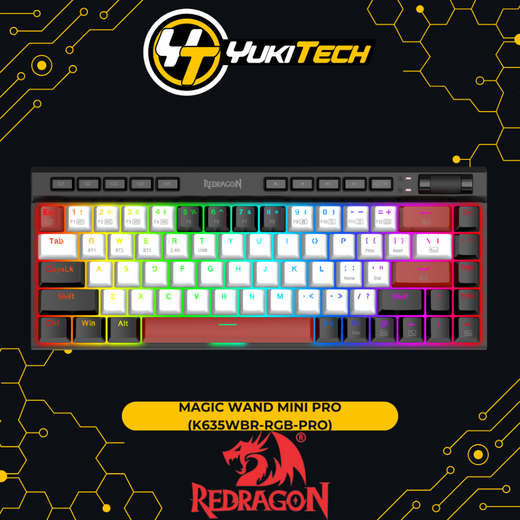 Redragon Magic Wand Mini Pro Wireless Keyboard | Red Switch | RGB ...
