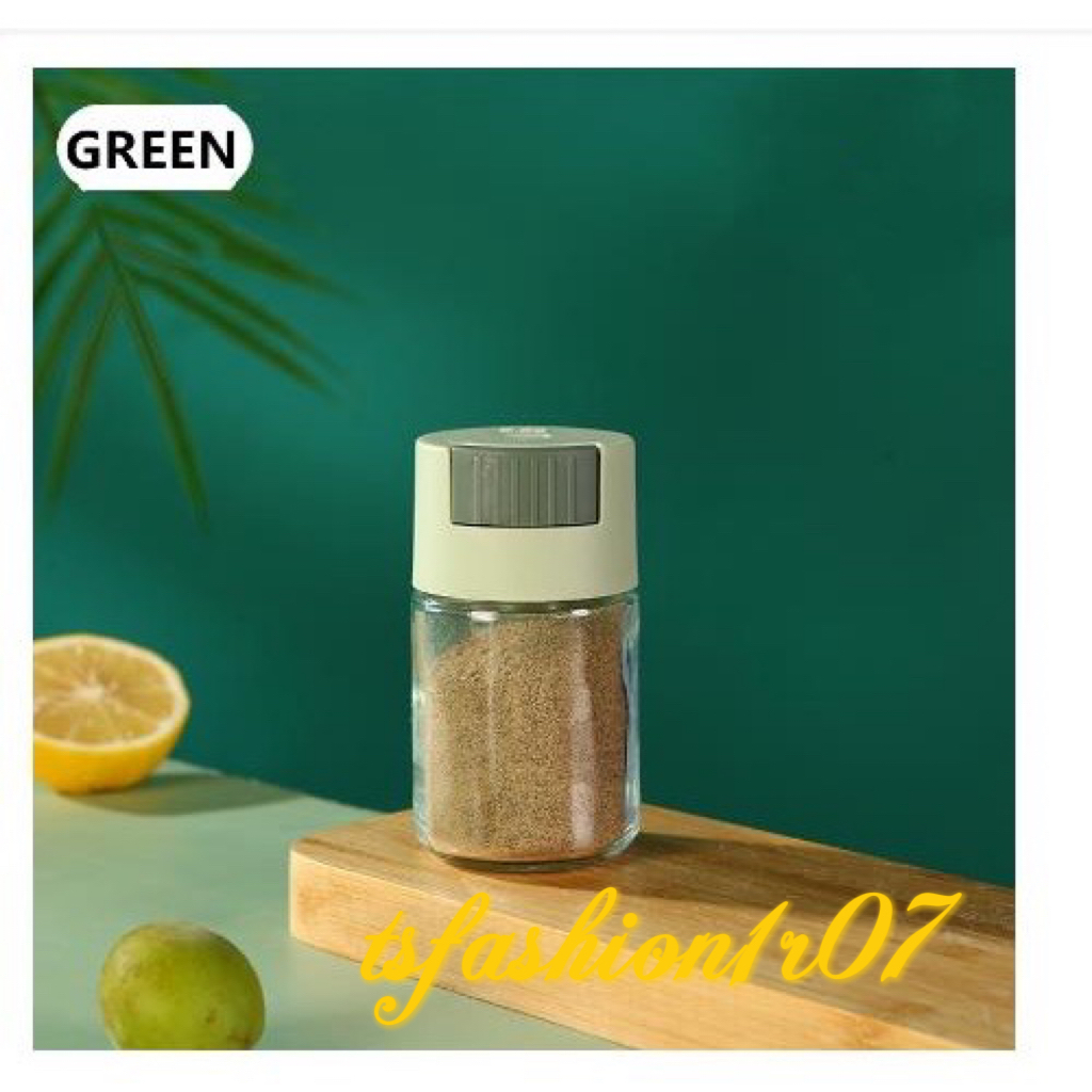 TS Glass seasoning bottle press type quantitative seasoning jar kitchen ...