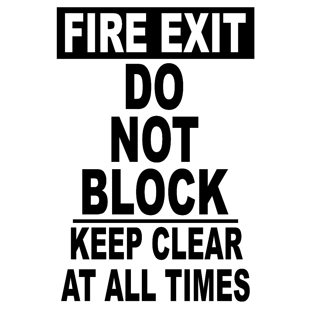 SIGN FIRE EXIT DO NOT BLOCK SIGNAGE PVC TYPE OR PLASTIC LAMINATED ...