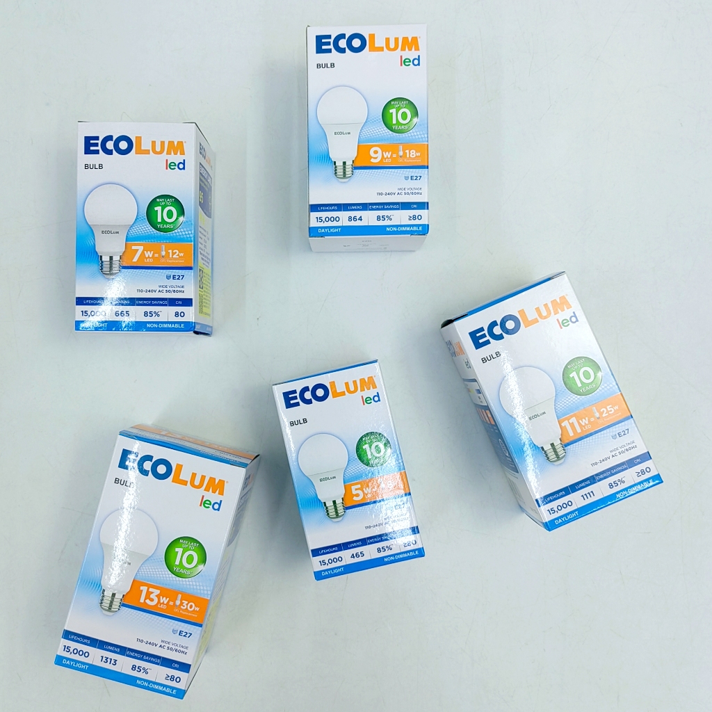 ECOLUM LED Bulb Eco-Saver 110-240V Daylight | Shopee Philippines