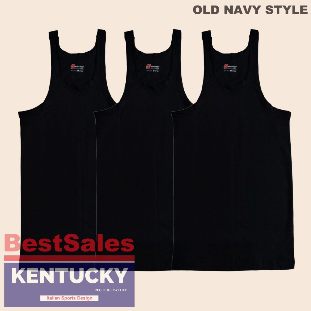 Kentucky Old Navy Style Stretchable Black Sando Tank Top for Adult set ...