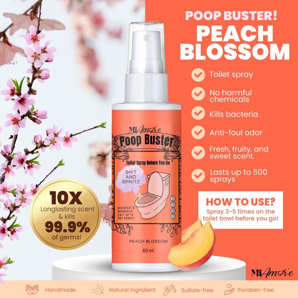 PEACH BLOSSOM POOP BUSTER! Toilet spray! POOP Spray! Odor Eliminator ...