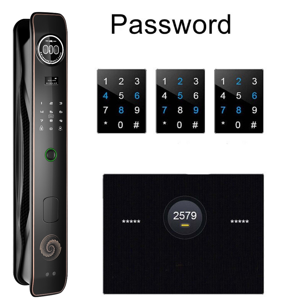 3D Face Unlock Smart Door Lock Fully Automatic Door Lock System With HD ...