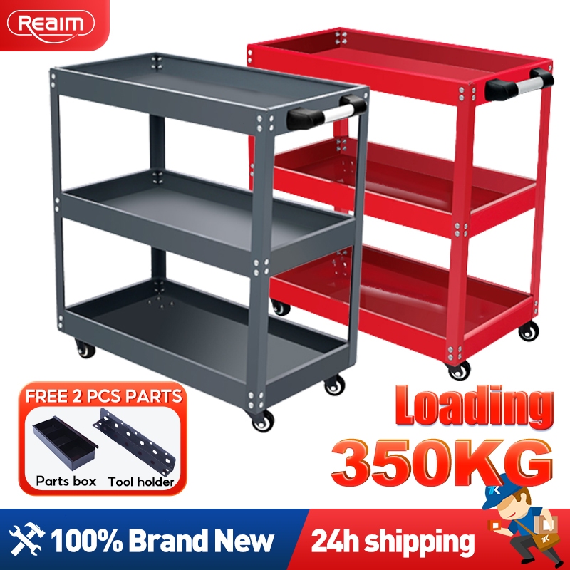 Trolley Cart Tools Organizer 3-Layer Heavy Duty Full Metel With 4 Wheel ...