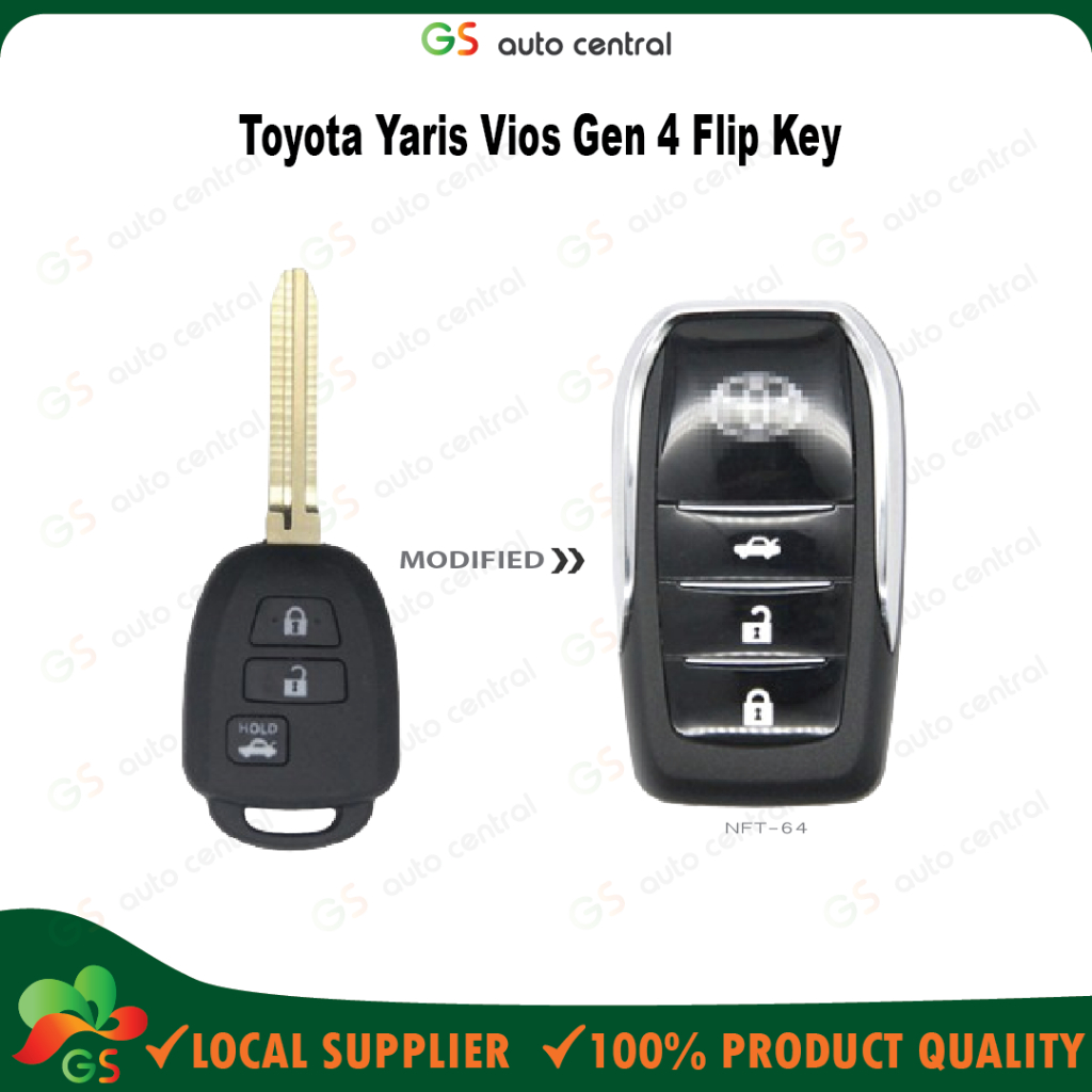 3 Buttons Modified Flip Key for Toyota FORTUNER RAV4 COROLLA INNOVA ...