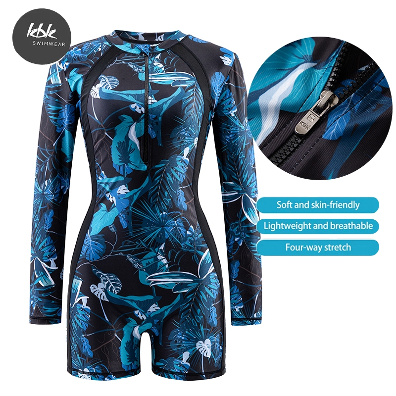 Joy wear Rashguard one piece zipper swimsuit wear swimming beach ...