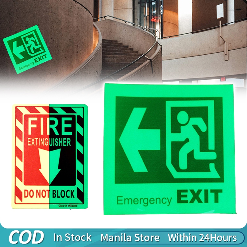 EXIT Signs/Fire Extinguisher Sign,Luminous Signs Stickers | Shopee ...