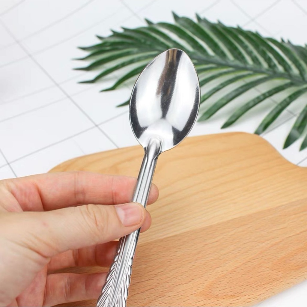 Phoenix tail Spoon,Fork,Teaspoon, Dessert fork (thick) 6pcs/pack makapal | Shopee Philippines