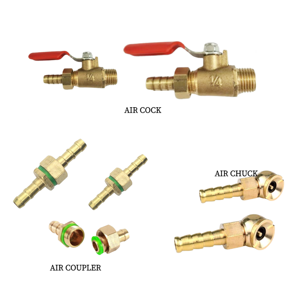 AIR COCK VALVE /Air Chuck/Air Coupler 1/4 (RED) COMPRESOR VALVE ...