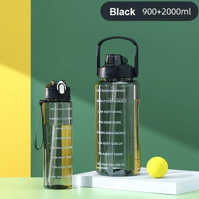 Ulife (Buy 1 Take One) Motivational Water Bottle with Time Marker & Straw-BPA Free Locking Lid ...