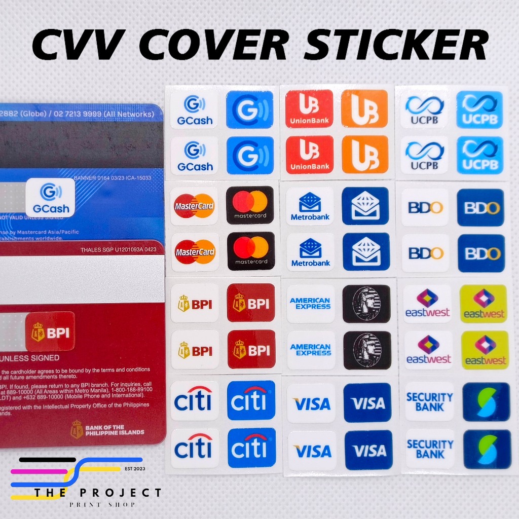 4PCS Credit/Debit Card CVV Cover Stickers Holographic/Glossy. High ...