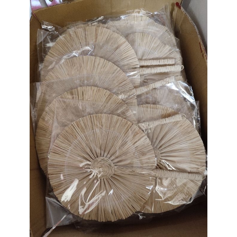 17pcs Raffia Abaniko / Native Raffia Abaniko | Shopee Philippines