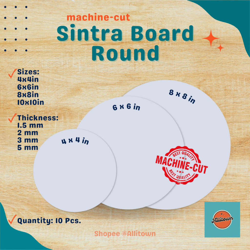 Round 5mm 3mm 2mm 1.5mm Class A Sintra Board-MACHINE CUT | Shopee ...