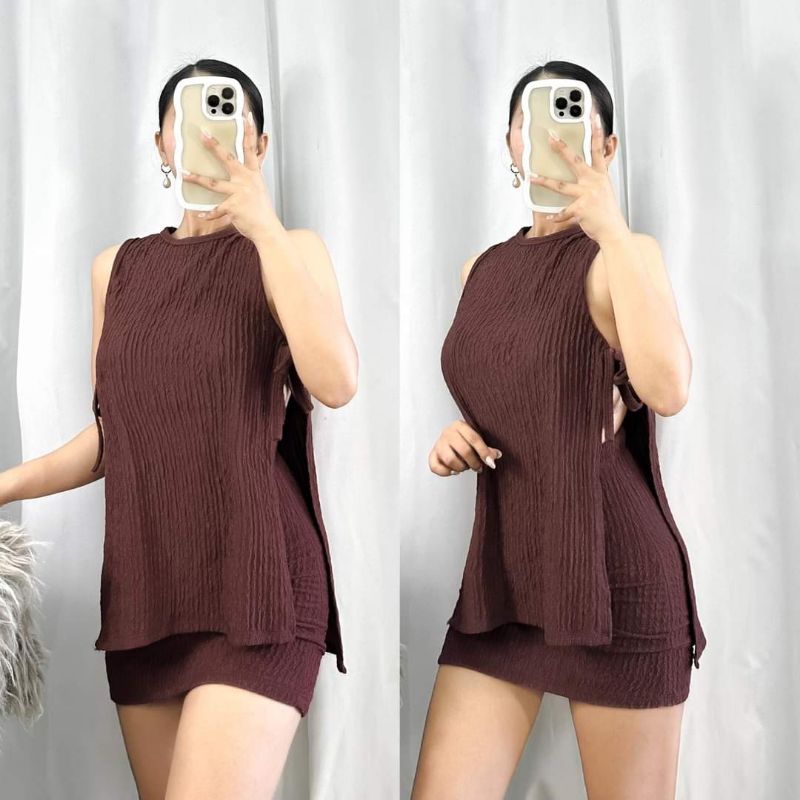 Yen Summer OPen Side Top and Skirt Set | Shopee Philippines