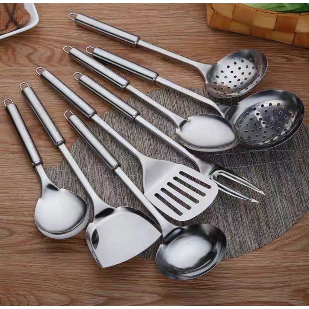 (6pcs Set) Stainless Steel Turner/Slotted Turner/ Soup Ladle/Skimmer ...