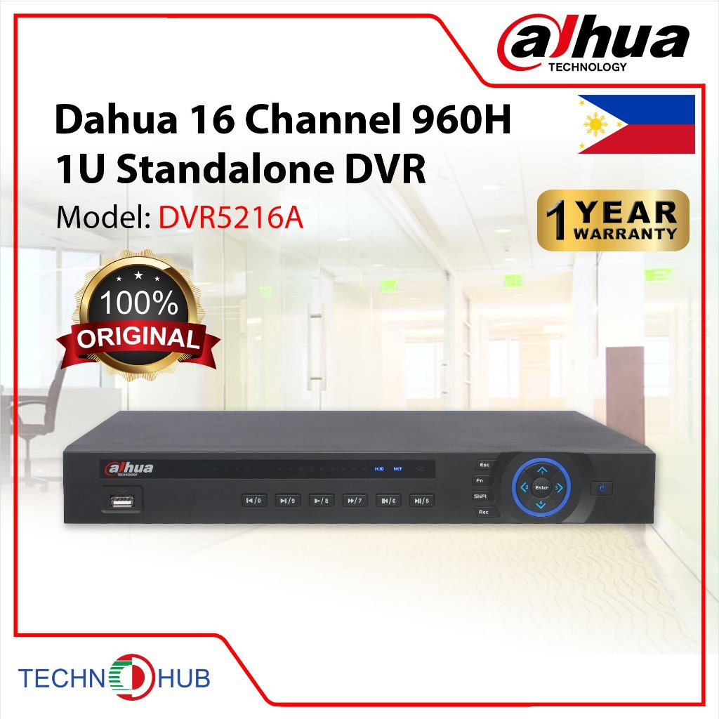 Digital Video Recorder 16 Channel 960H 1U Standalone DVR5216A | Shopee ...