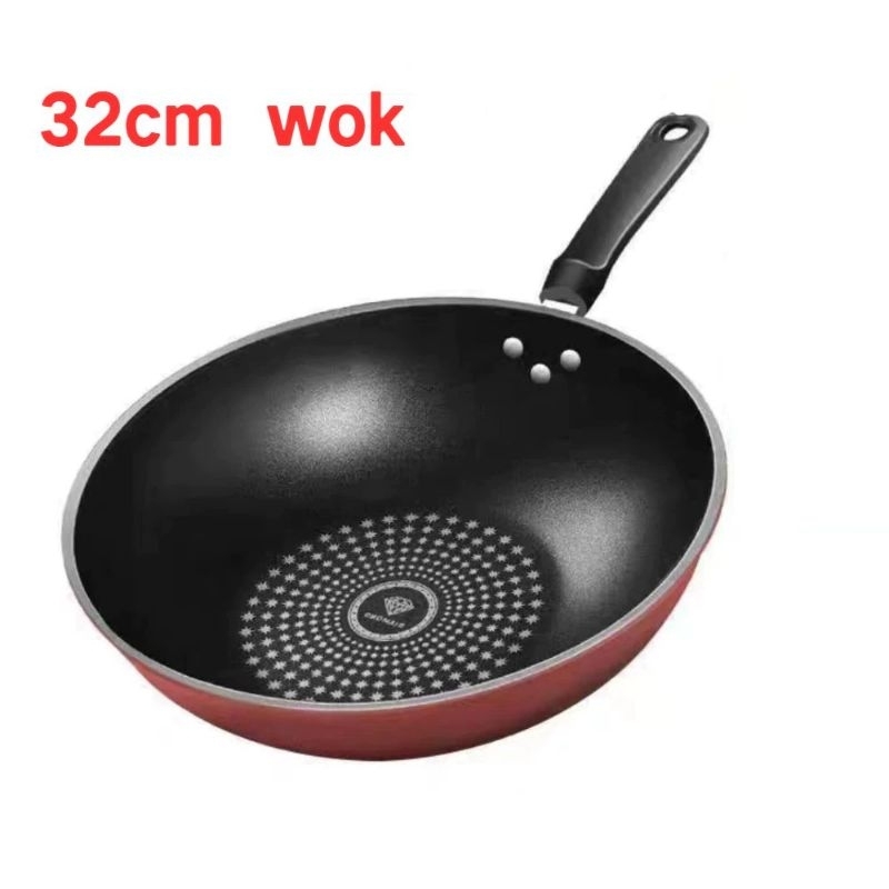 32Cm Diamond Wok Pan (Non-Stick) | Shopee Philippines