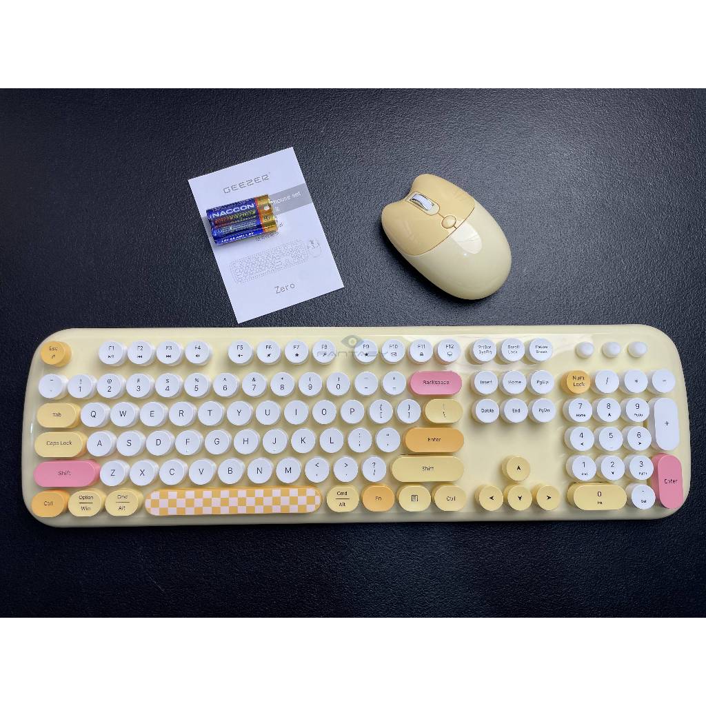 Mofii Geezer Zero Cute Compact Wireless Keyboard And Mouse Combo Plug And Play For Pc Laptop